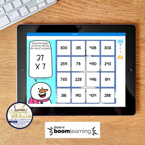 4NBT5 & 5NBT5 Multiply 2 digit by 1 digit Reveal a Picture Boom Cards™