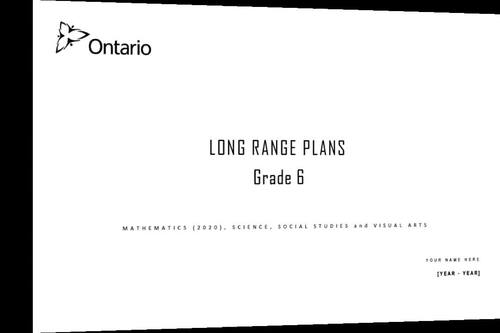 Grade 6 Ontario Long Range Plans EDITABLE | New Social Studies | 2020 ...