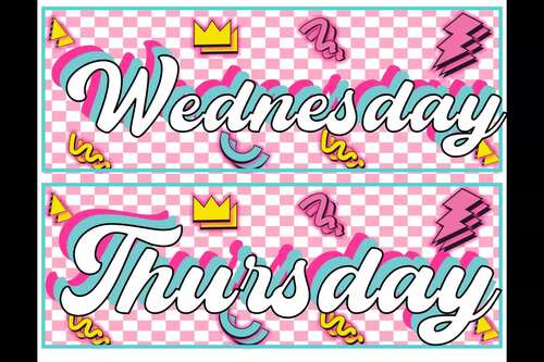 In my 90's Era Flip Calendar Classroom Décor by Julia's Colorful Classroom