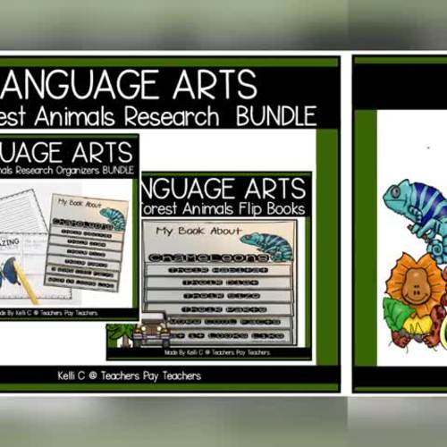 Animal Research Templates and Flip Books for Rainforest Animals BUNDLE