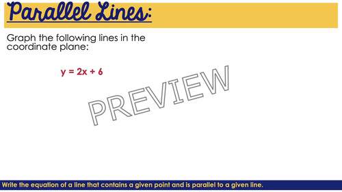 Writing Equations of Parallel Lines Through a Given Point PowerPoint