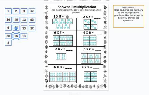 Winter Math Multiplication Facts Worksheets Digital | 7 Sheets 3rd ...
