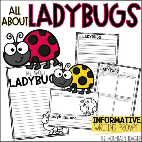 All About Ladybugs Writing Prompt and Ladybug Craft with Bug Bulletin Board