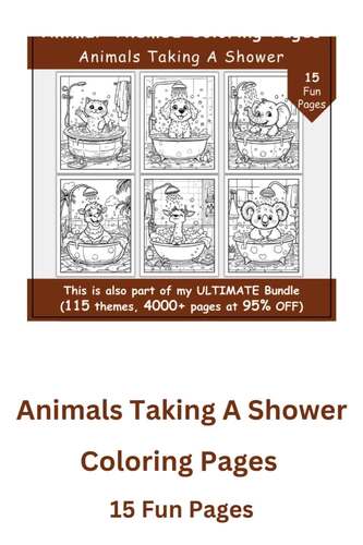 Animals Taking A Shower | Coloring Pages for Kids | Fun & Educational ...