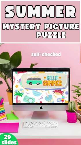 Summer Mystery Picture Puzzle Game - Reveal Image - First grade | TPT