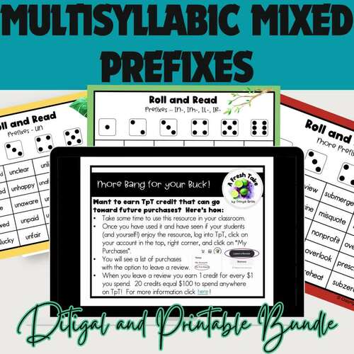 Mixed Prefix Multisyllabic Words/Sentences Roll & Reads - Digital Game ...