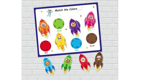 Rocket Color Matching Activity for Kids, Toddler Color Printables