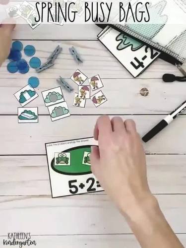 Spring Math Task Cards by Kathleen's Kindergarten | TPT