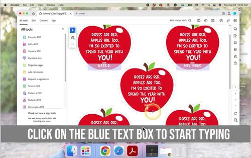 Roses are Red, Apples are Too Back to School Editable Gift Tag | TPT