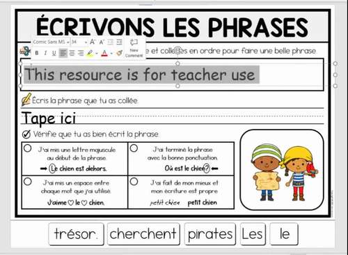 Winter/Hiver FRENCH Sentence Writing | ÉCRIVONS LES PHRASES by Mme McIntosh