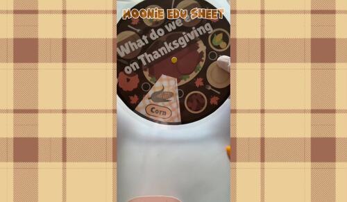 Thanksgiving Food Wheel Activity Craft & Vocabulary Spinner for K–3rd Grade