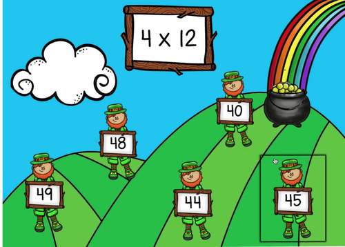 St Patricks Day Leprechauns Multiplication Fact Fluency Practice Math ...