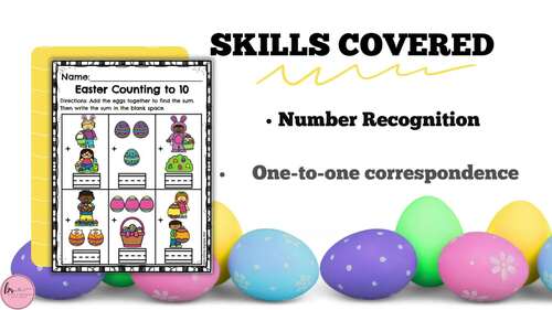 Easter Kindergarten Math Worksheets Addition to 10 by Bella Roman Boutique