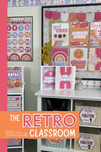 Retro Groovy Classroom Decor Bundle by Ashley McKenzie | TPT