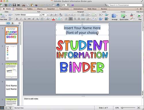 Student Information Binder (Editable) by That Tall Teacher | TPT