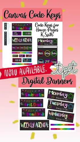 Colorful Digital Buttons & Banners - Canvas LMS Home Page by Canvas Queen