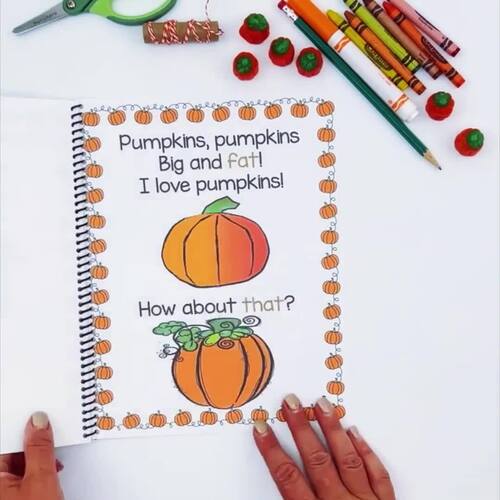 Positional Words Activities and Worksheets - Pumpkin Rhyming & Prepositions