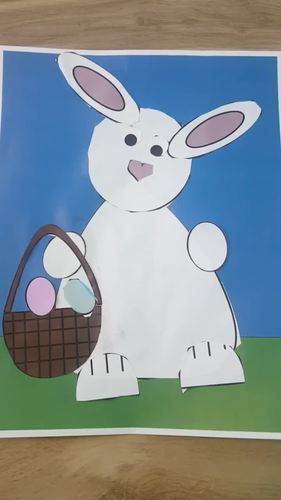 Build an Easter Bunny kids printable craft instant download activity page