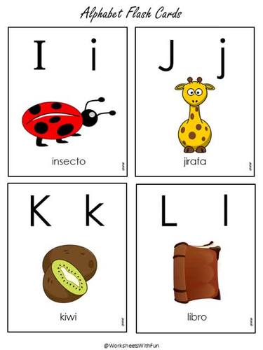 Spanish Alphabet Flashcards Printable For Toddlers, T-234 by ...