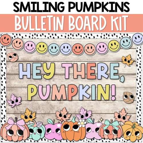 Pastel Pumpkins Bulletin Board Kit, Pastel Fall Autumn Bulletin Board ...