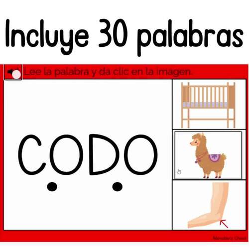Lectura de Palabras Boom Cards Word Work in Spanish Aprender a leer
