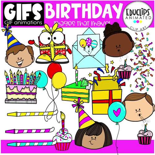GIFs - BIRTHDAY - Animated Images - {Educlips} by Educlips Clip Art