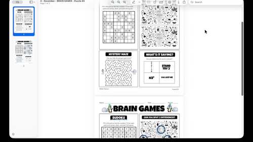 6th/7th/8th Grade Math Christmas Worksheet | Fun Brain Games December ...