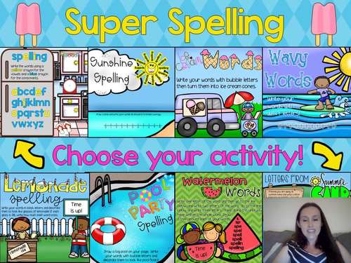 Editable Summer Spelling Notebook by The Primary Techie | TpT