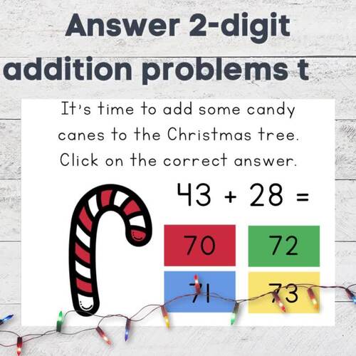 Christmas Math Activity - Practice Two-Digit Addition With & Without ...