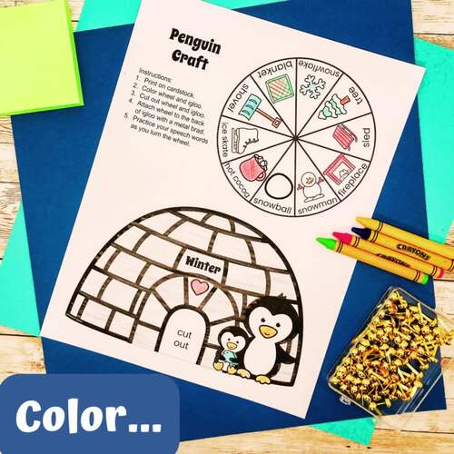 Penguin Winter Craft Speech Therapy Winter Articulation and Language ...