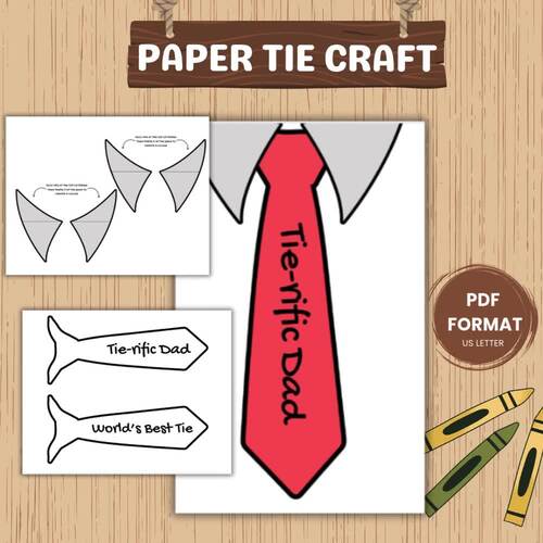 Father's Day Printable Craft | Necktie Craft | Fathers Day Activities