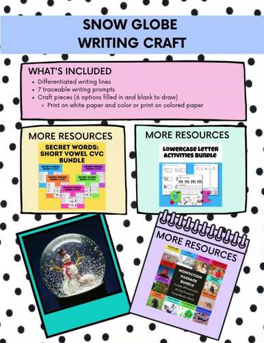 Snow Globe Writing Craftivity - Writing Prompts & Winter Craft by Ms ...