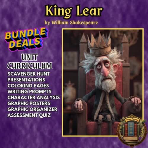 KING LEAR by William Shakespeare * ELA Literature Novel Study BUNDLE