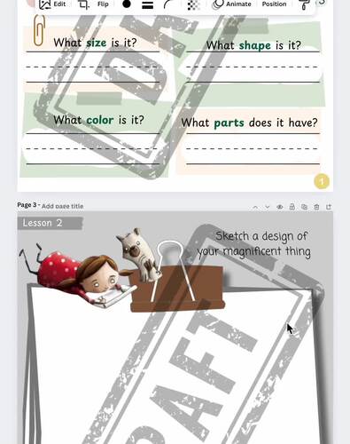 EL Education: Grade 1: Module 1: Unit 3 Magnificent Thing Notebook