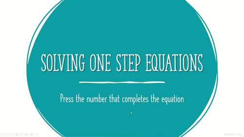 Solving One Step Equations Game! by No Negatives Teaching | TPT