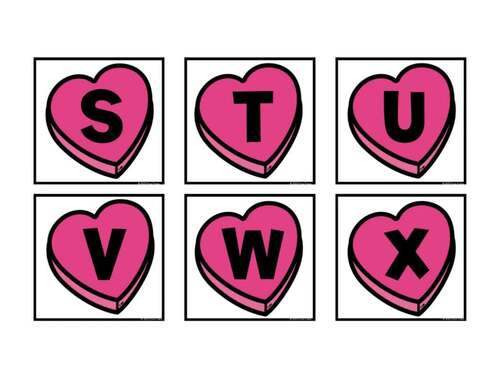 SAN VALENTIN ALFABETO MATCHING GAME by sheetworm | TPT