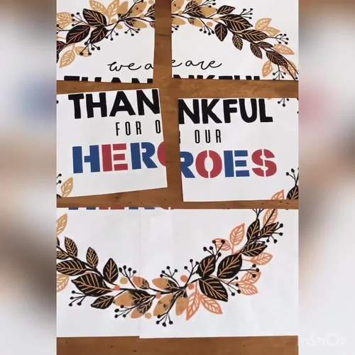 WE ARE THANKFUL FOR OUR HEROES / VETERANS - Veteran's Day Bulletin Board