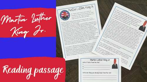 Martin Luther King Jr Reading Comprehension Activities | TPT