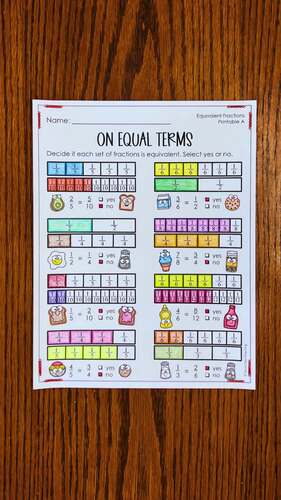 3rd Grade Math Printables Fractions Differentiated Math Centers Spiral ...