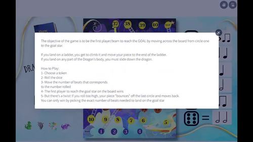 Note Duration Music Board Game - Music Center for Elementary Music Class