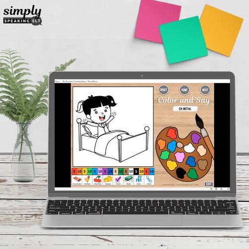 Color and Say Routines (Girl) No Print Speech and Language PowerPoint Game