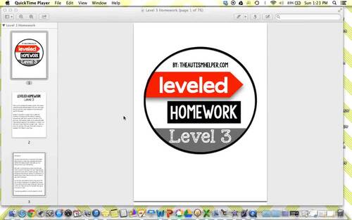 Leveled Homework {Level 3} by The Autism Helper | TPT