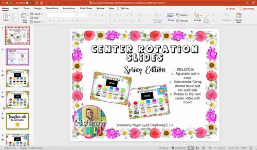 Spring Center Rotation Slides (Editable & Includes Music with Visual ...