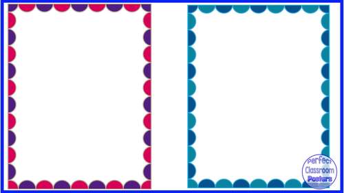 Bright Colors Scallop Frames Borders Clip Art for Commercial Use