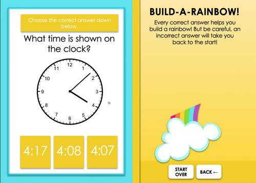 Telling Time to the Nearest Minute Digital Math Game for PowerPoint