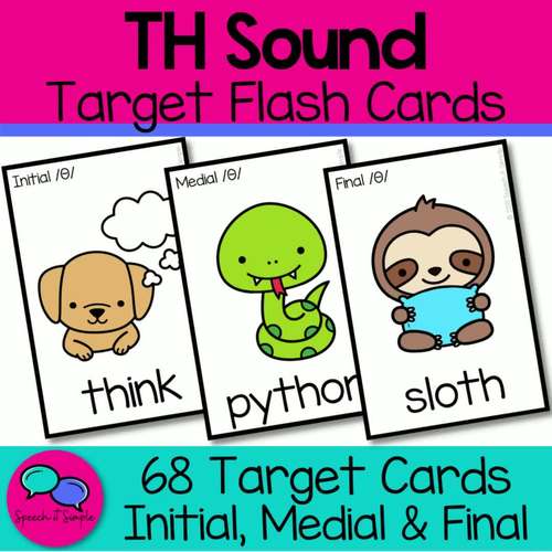 TH Sound Articulation Target Cards - Artic - Apraxia - Phonology ...