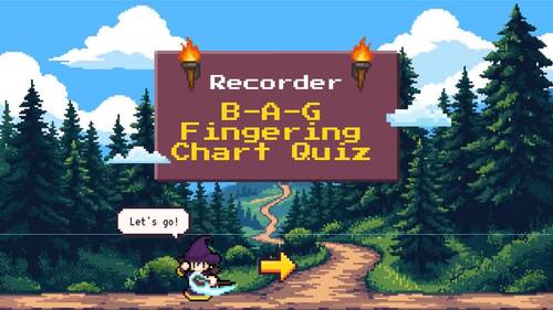 Recorder Quiz Game- 30 Q's- Link Based (B-A-G) by Ervins Music Room