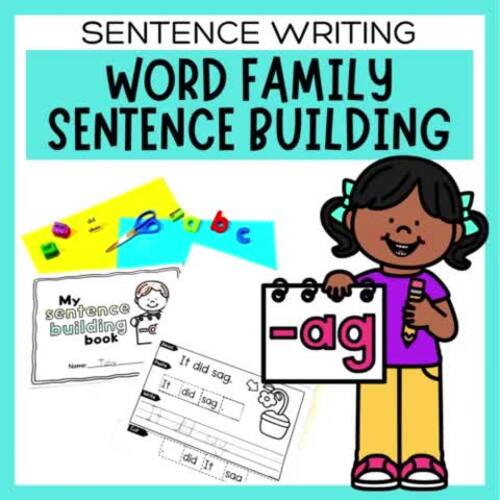 AG Word Family Decodable Sentence Building Writing Booklet | CVC Words