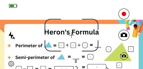 Heron's Formula Worksheet + Printable + Fillable by Manik Bhola | TPT