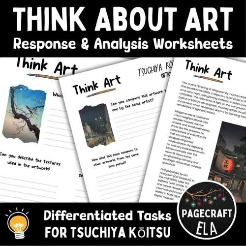 Tsuchiya Kōitsu Art Analysis and Response Leveled Worksheets by ...